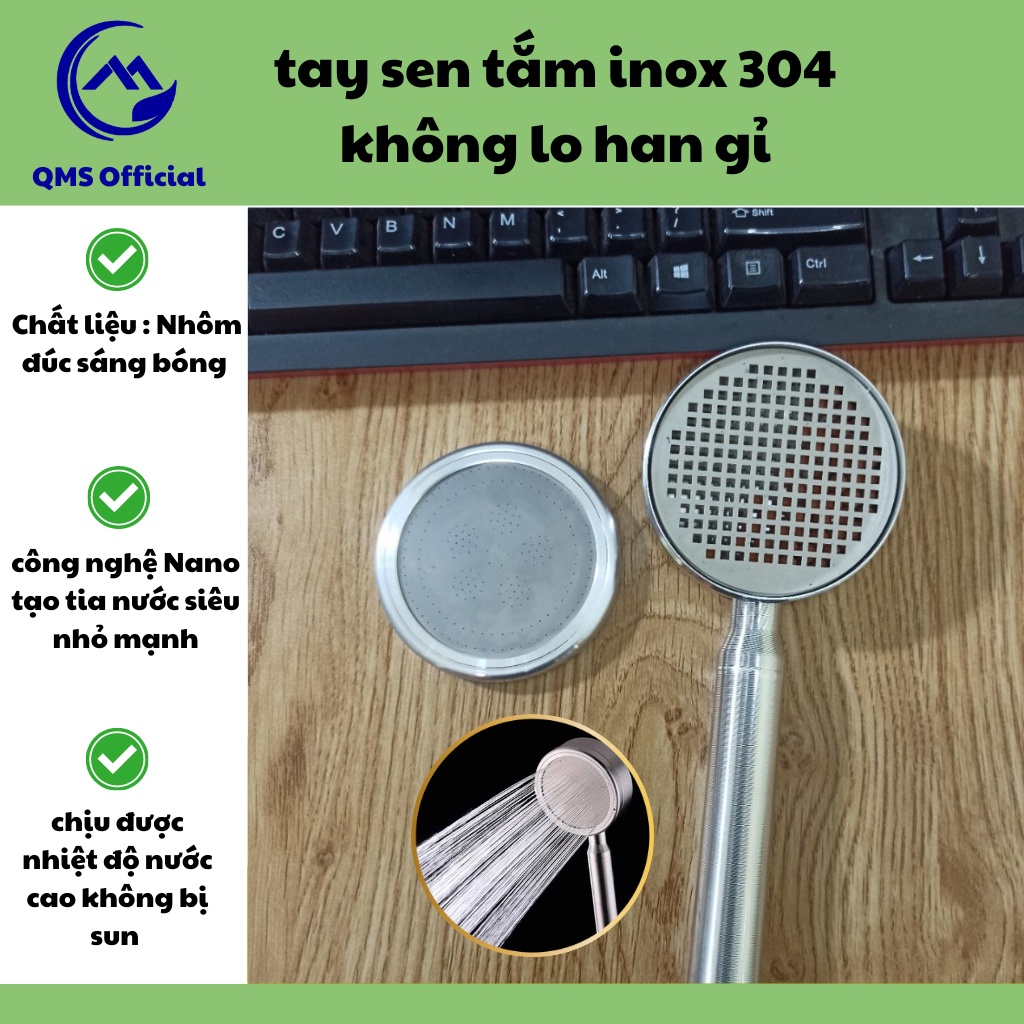 Mua Tay sen tắm nhôm QMS - TS009 công nghệ nano tạo tia nước siêu nhỏ ...