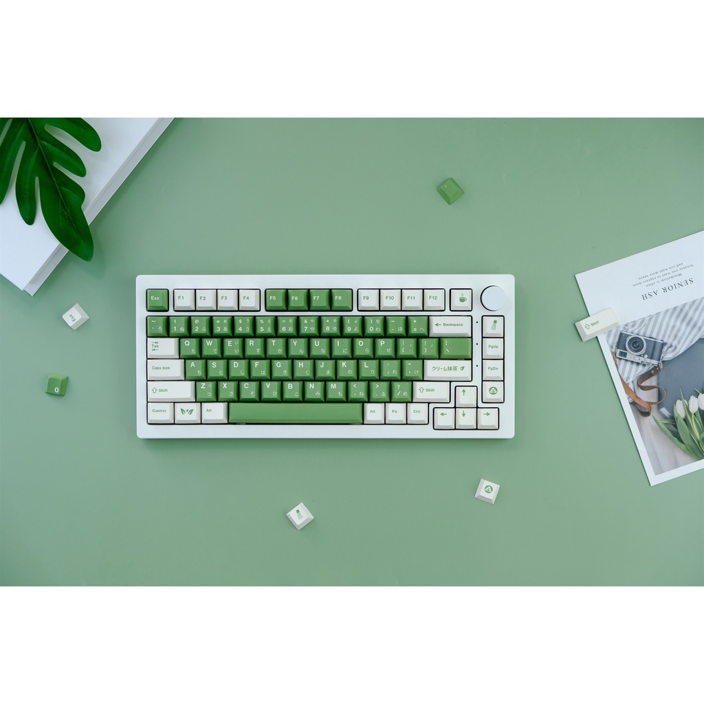 GMK Matcha Cakel Keycap, 129 Phím Keycaps PBT Cherry Profile DYE-SUB Cá ...