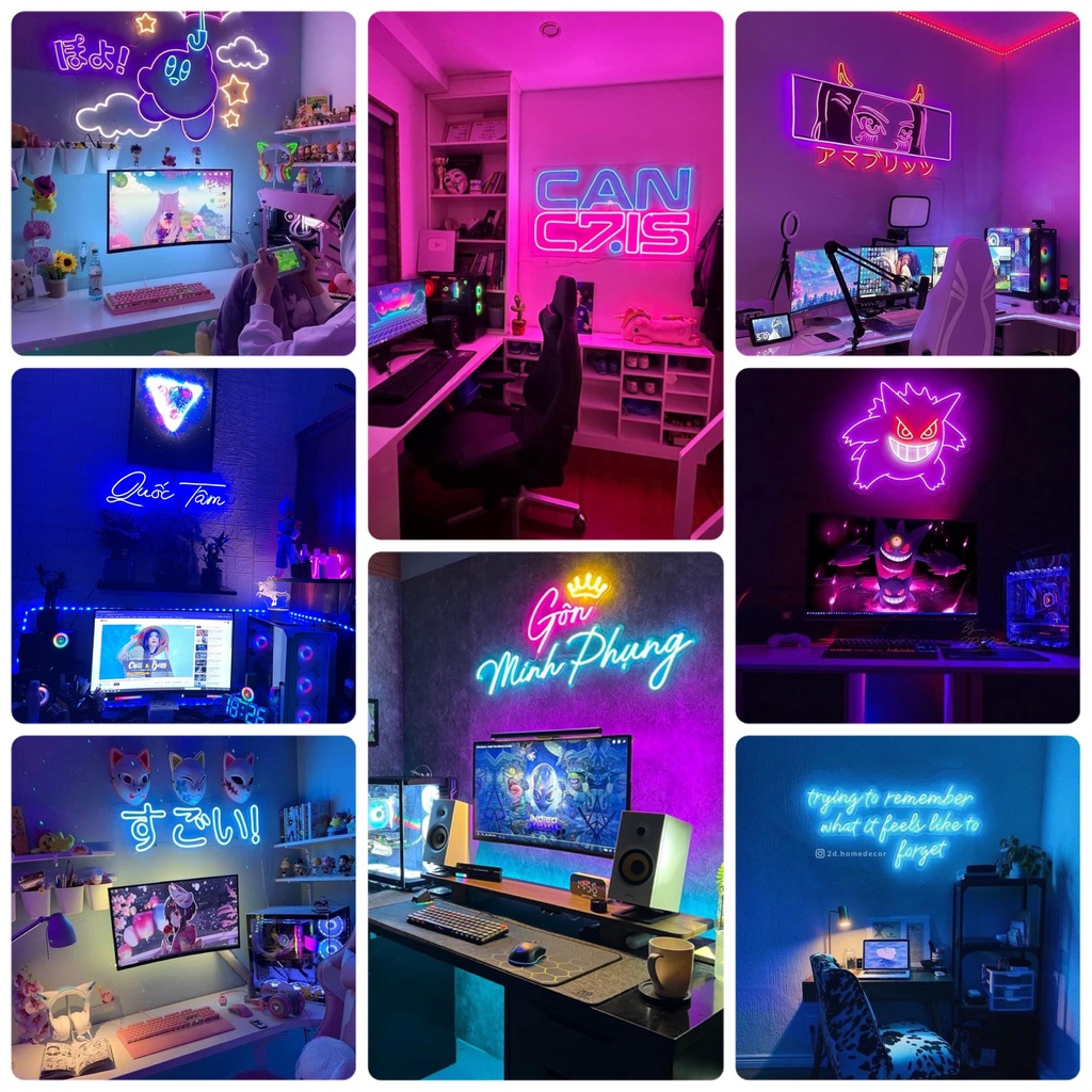 Thiết kế đèn led chữ theo yêu cầu Đèn tên riêng chữ decor trang trí ...