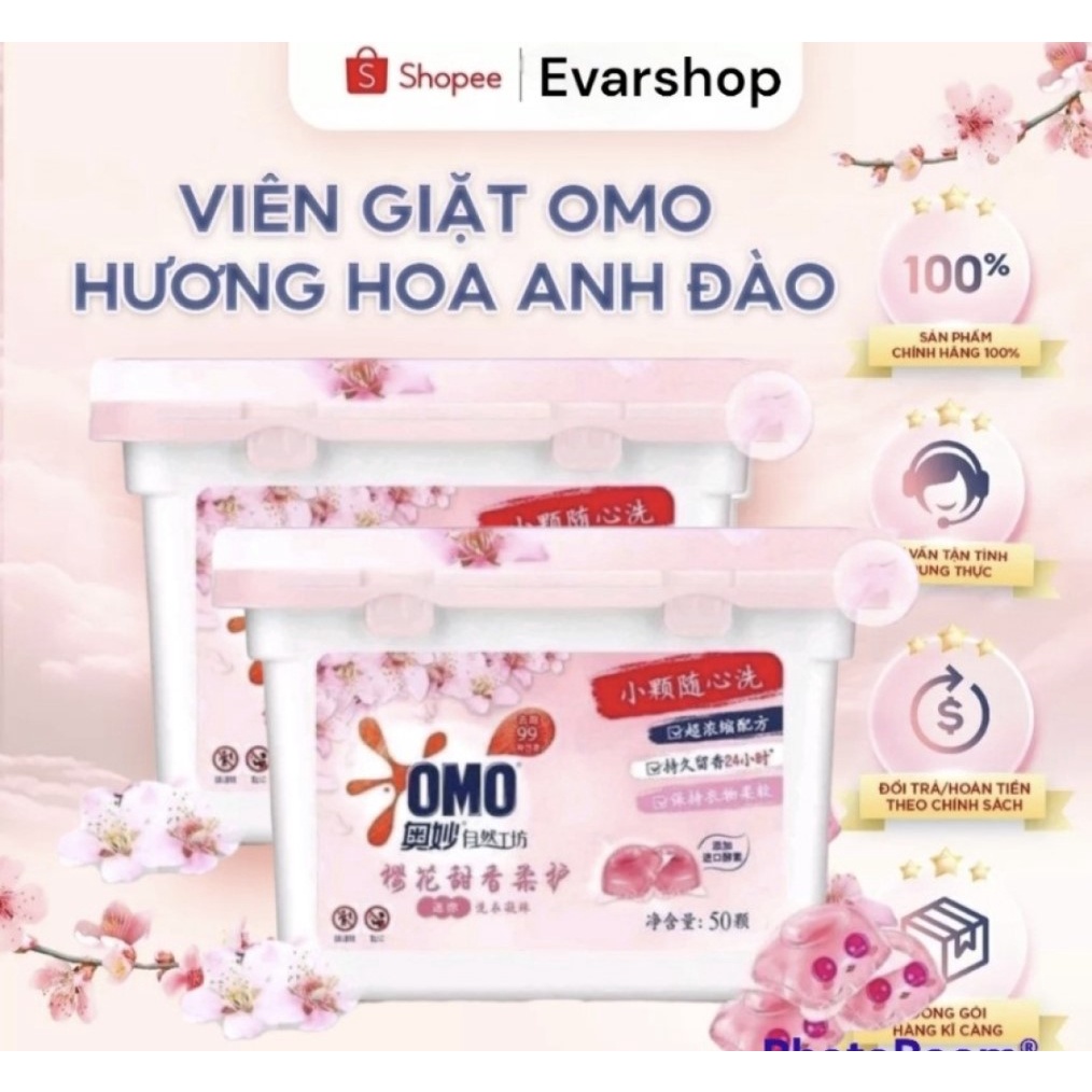 Mua Viên giặt OMO GELBALL Nội Địa Trung - Tiện lợi, cao cấp omo 3 trong 1 hộp 50 viên hương hoa ...