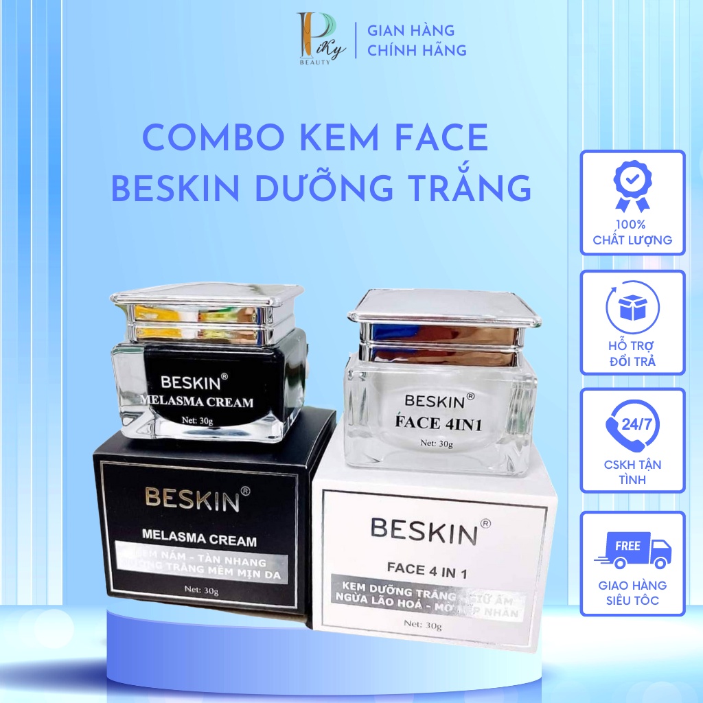 Combo kem face Beskin dưỡng trắng căng bóng - MixASale