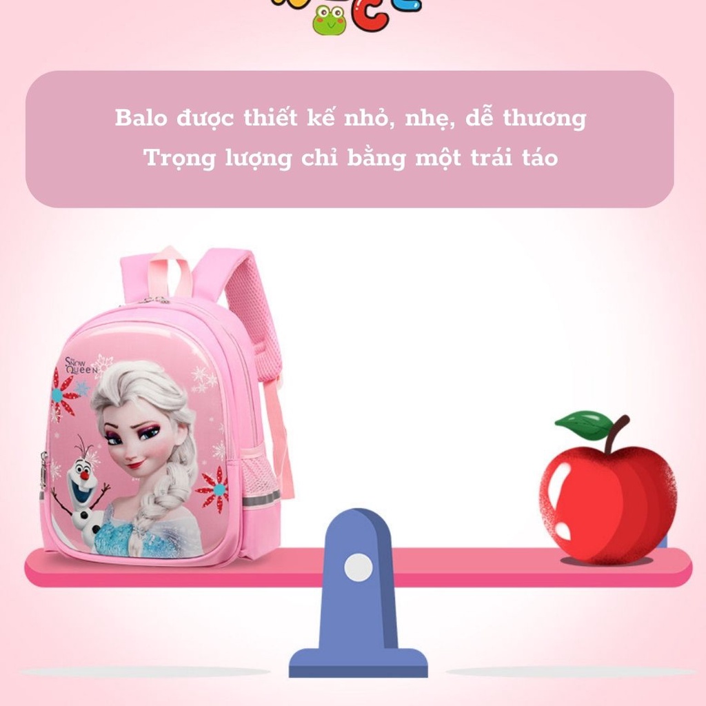 Mua Balo cho bé gái mầm non, cặp sách elsa hình công chúa kitty, elsa ...