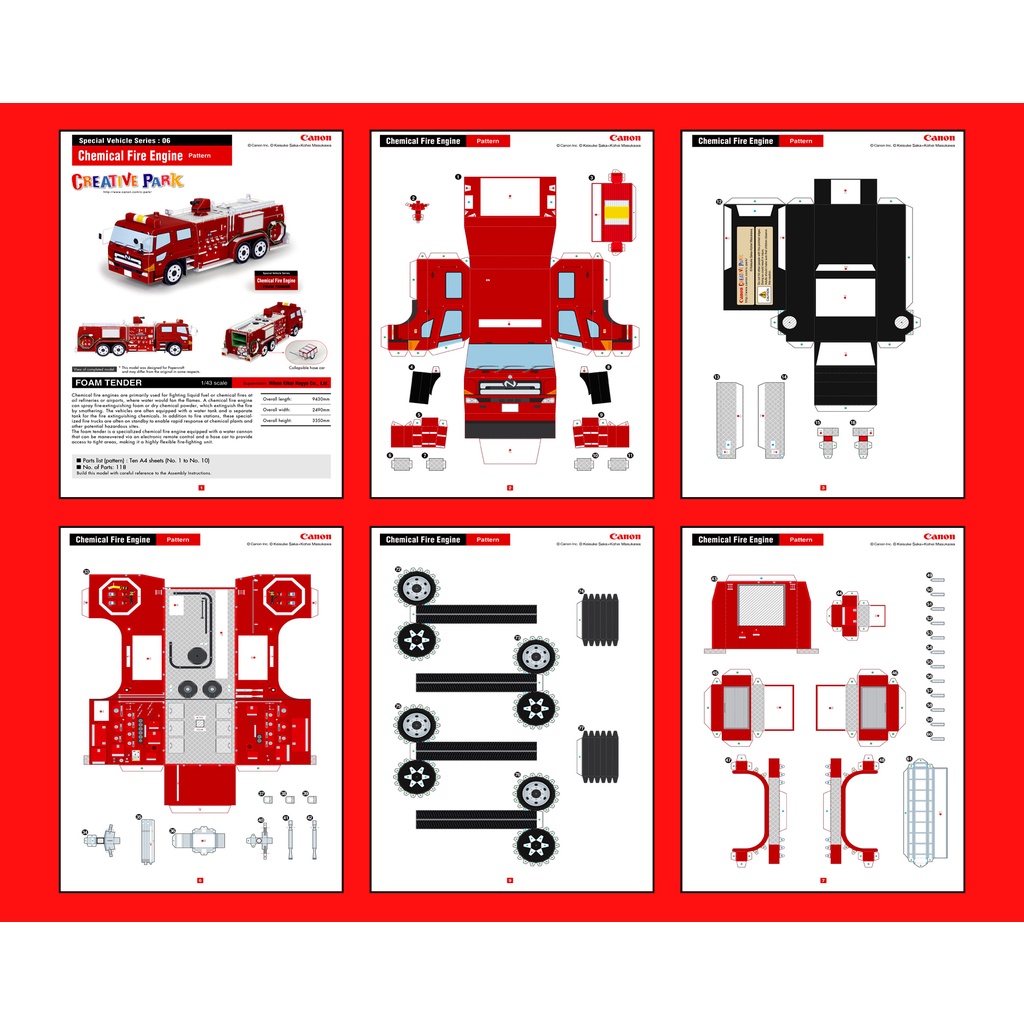 Mua Mô hình handmade bằng giấy - Xe cứu hoả (Chemical Fire Engine ...