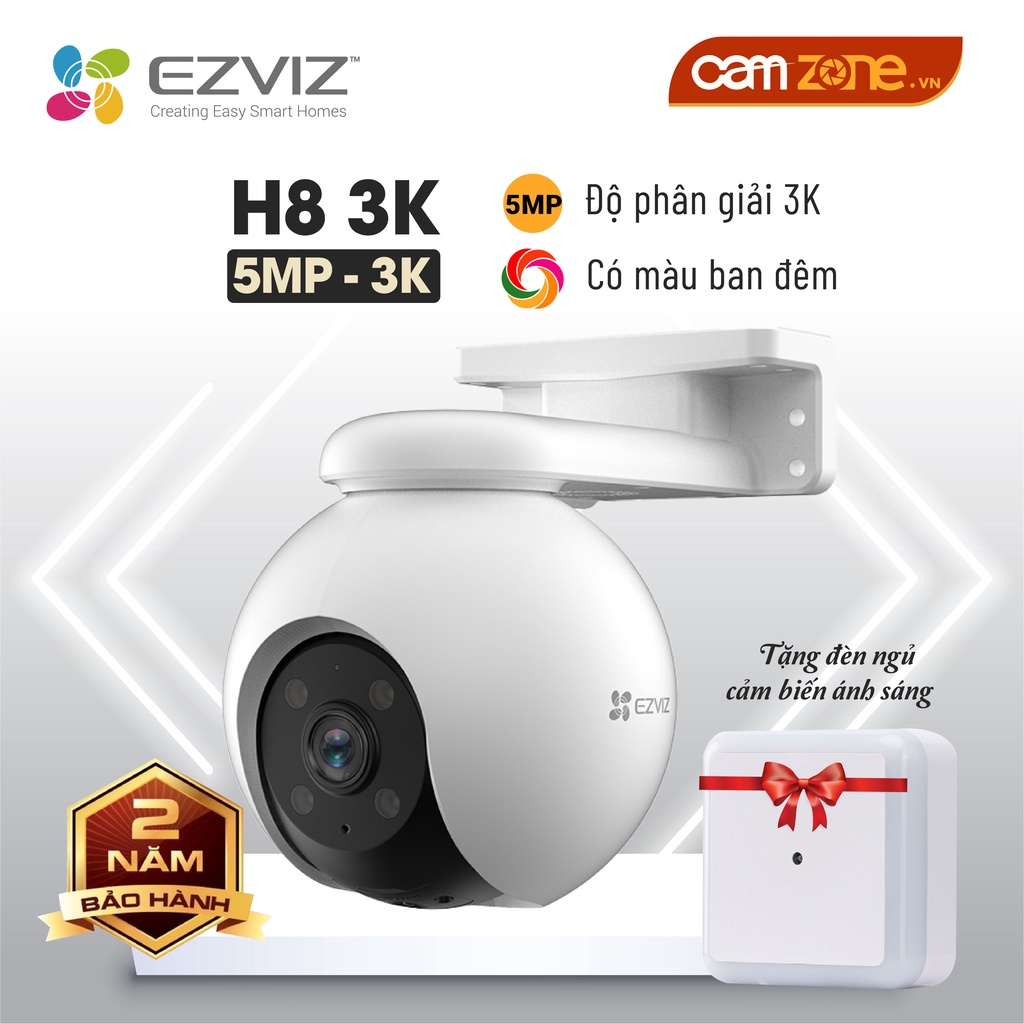 Camera Wifi Ngoài Trời EZVIZ H8 Pro 3K 5MP - Tầm Nhìn Rộng 360 Độ, Đàm ...