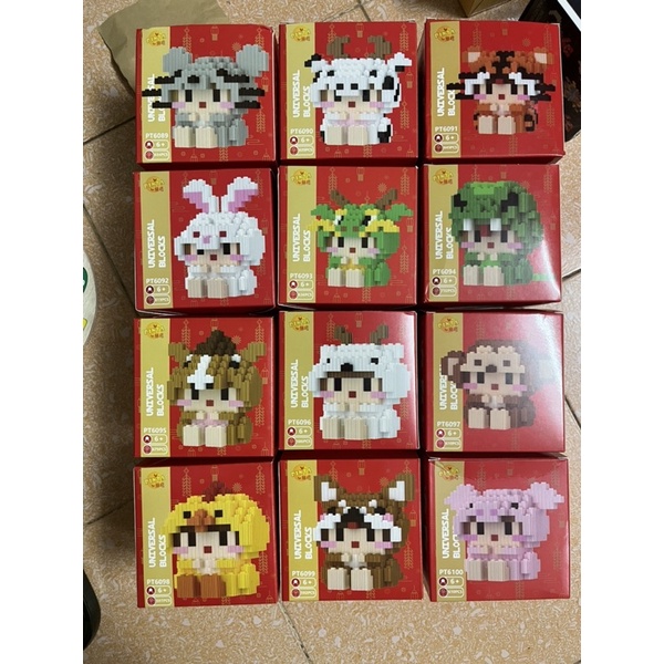 Mua Mô hình lắp ráp 12 con giáp, lego xếp hình 3d giúp bé phát triển tư ...