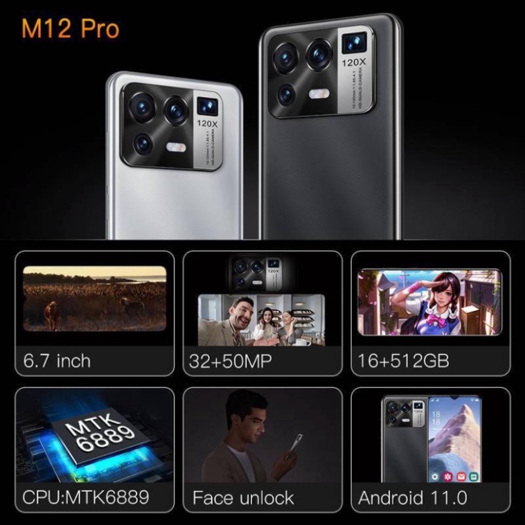 Mua Điện thoại di động M12 pro mới 12+512GB nguyên bản smartphone bán ...