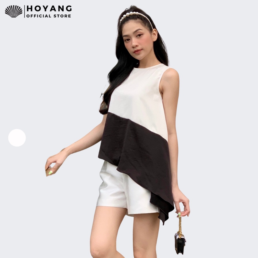 Mua Áo Kiểu Vạt Xéo Phối Trắng Đen Độc Đáo HOYANG AHY53 giá rẻ nhất ...