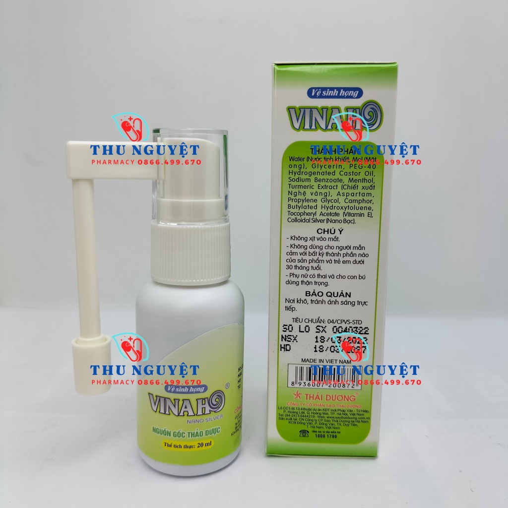 Mua Xịt họng VINAHO Sao Thái Dương 20ml - Ngăn ngừa ho, viêm họng, viêm ...