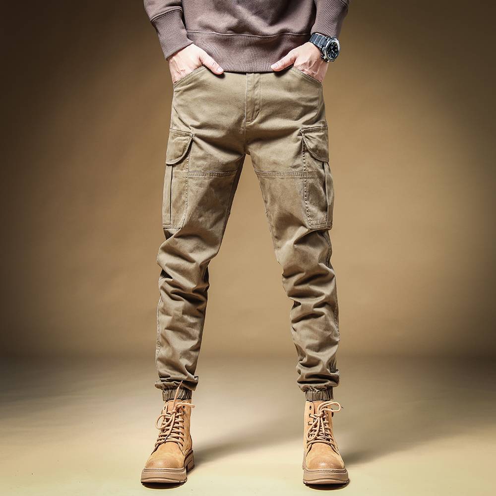 Mua Chất lượng cao Qu N n t I H P nam quần Yếm Kaki Phong Cách Retro Cho nam & Nữ#Quần ống rộng ...