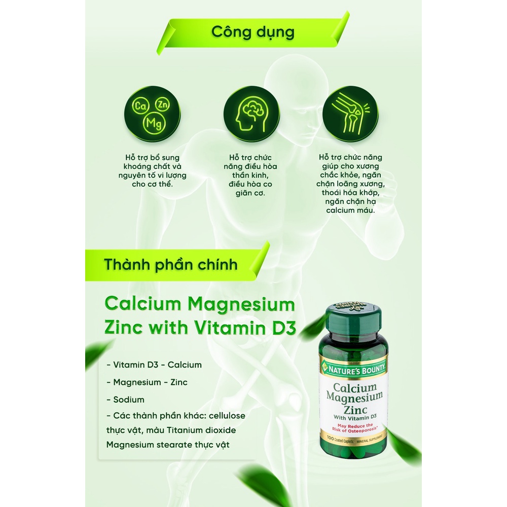Mua Viên Uống Bổ Sung Canxi Magnesium Zinc With Vitamin D3 Bổ Xương ...