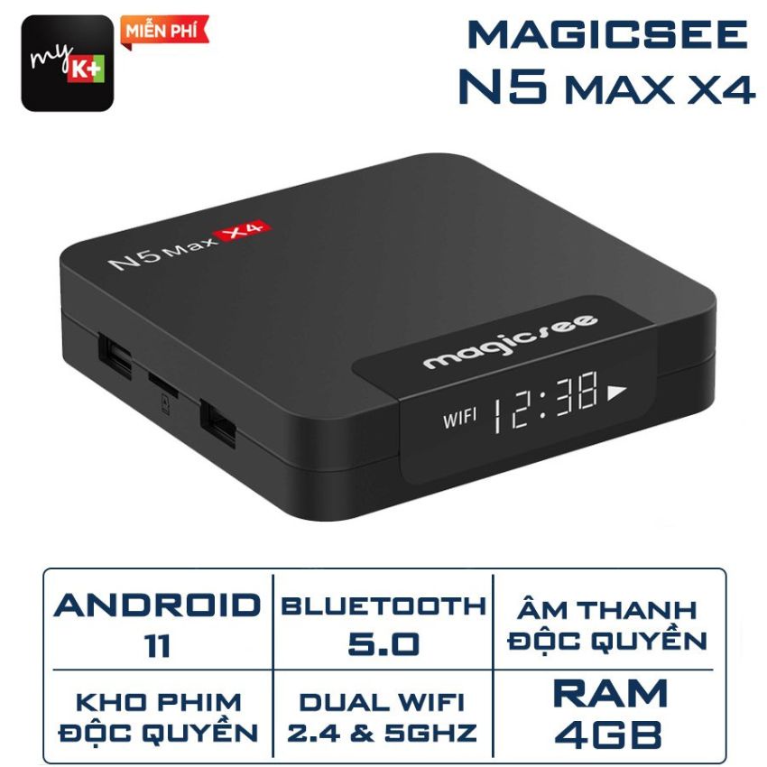 Android tivi box Magicsee N5 max chip S905X4, Android 11, Ram 4GB, ROM ...