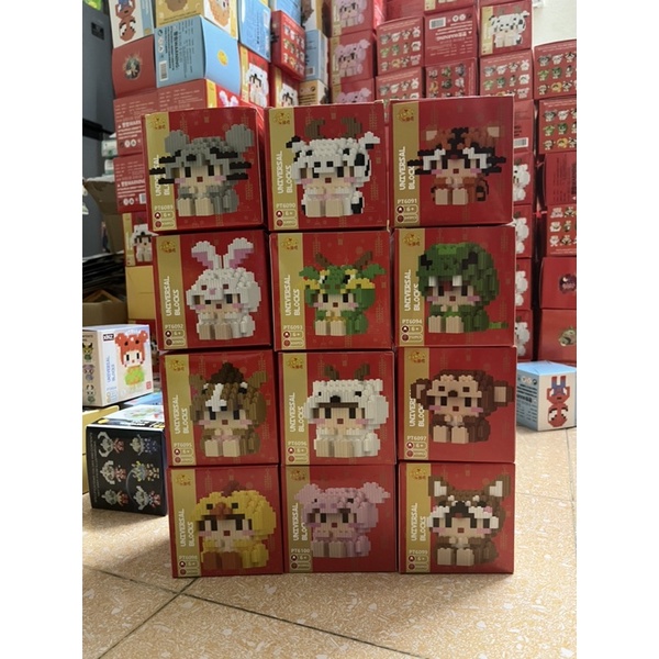 Mua Mô hình lắp ráp 12 con giáp, lego xếp hình 3d giúp bé phát triển tư ...