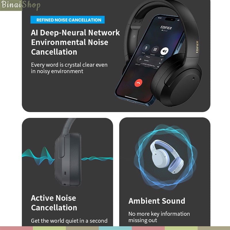Mua Tai Nghe Không Dây - Edifier W820NB Plus Bluetooth 5.2, ANC, Hi-Res ...