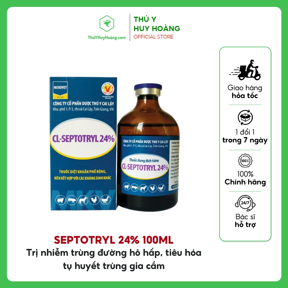 Mua SEPTOTRYL 24% 100ML MEKOVET hô hâp tiêu hóa trên heo dê cừu chó mèo ...