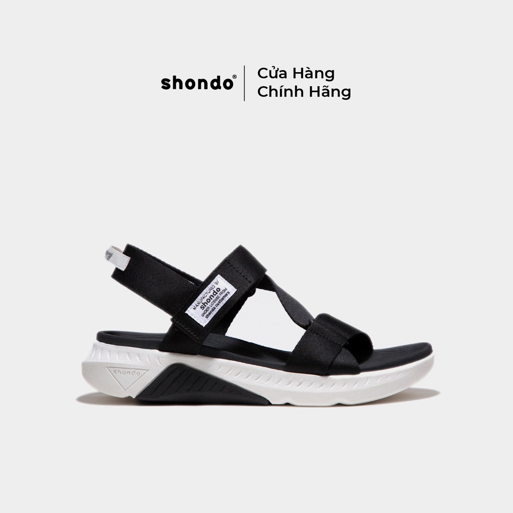 Giày Sandals Nam Nữ Unisex Shondo F7 Racing Đế Đen Phối Trắng Quai Đen ...