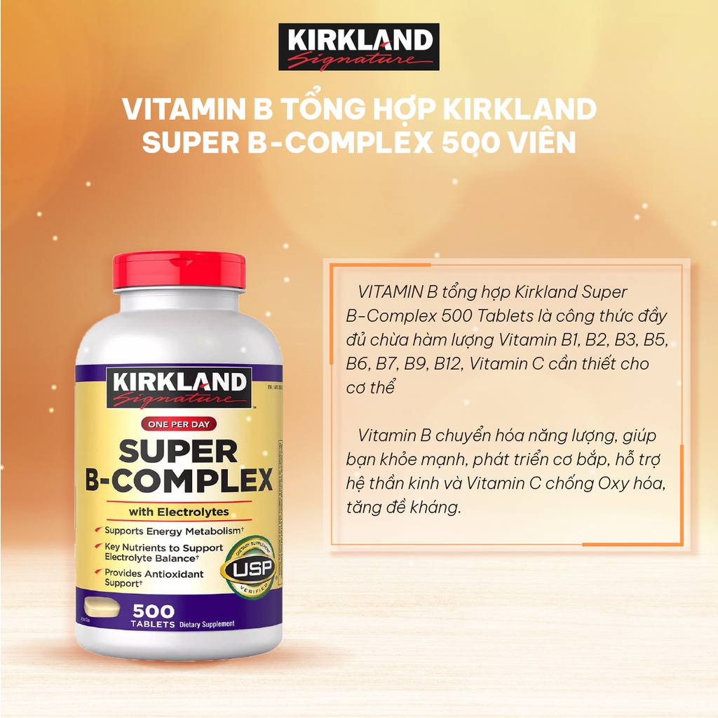 Mua Viên Vitamin B Kirkland Signature Super B-Complex 500 viên-Chuyển ...
