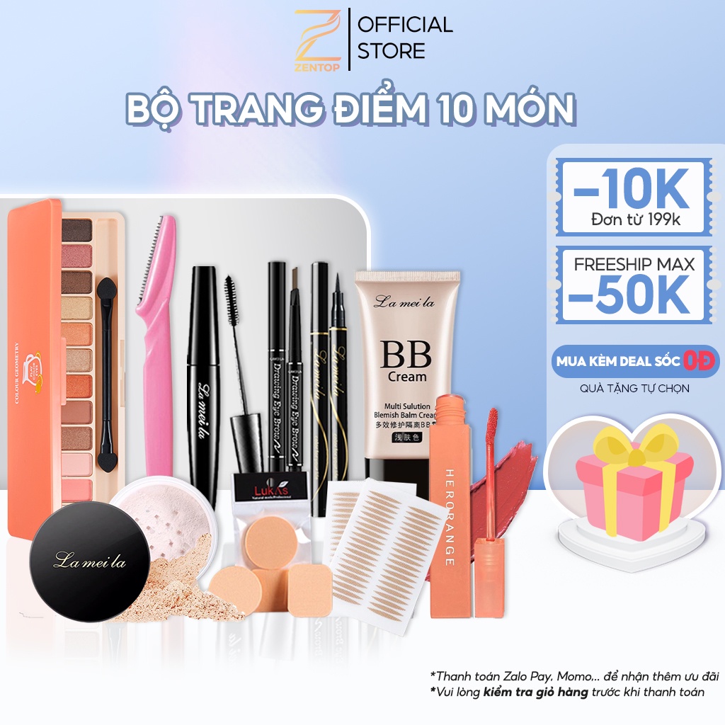 Bộ trang điểm đầy đủ 10 món bộ trang điểm cơ bản dành cho người mới học ...