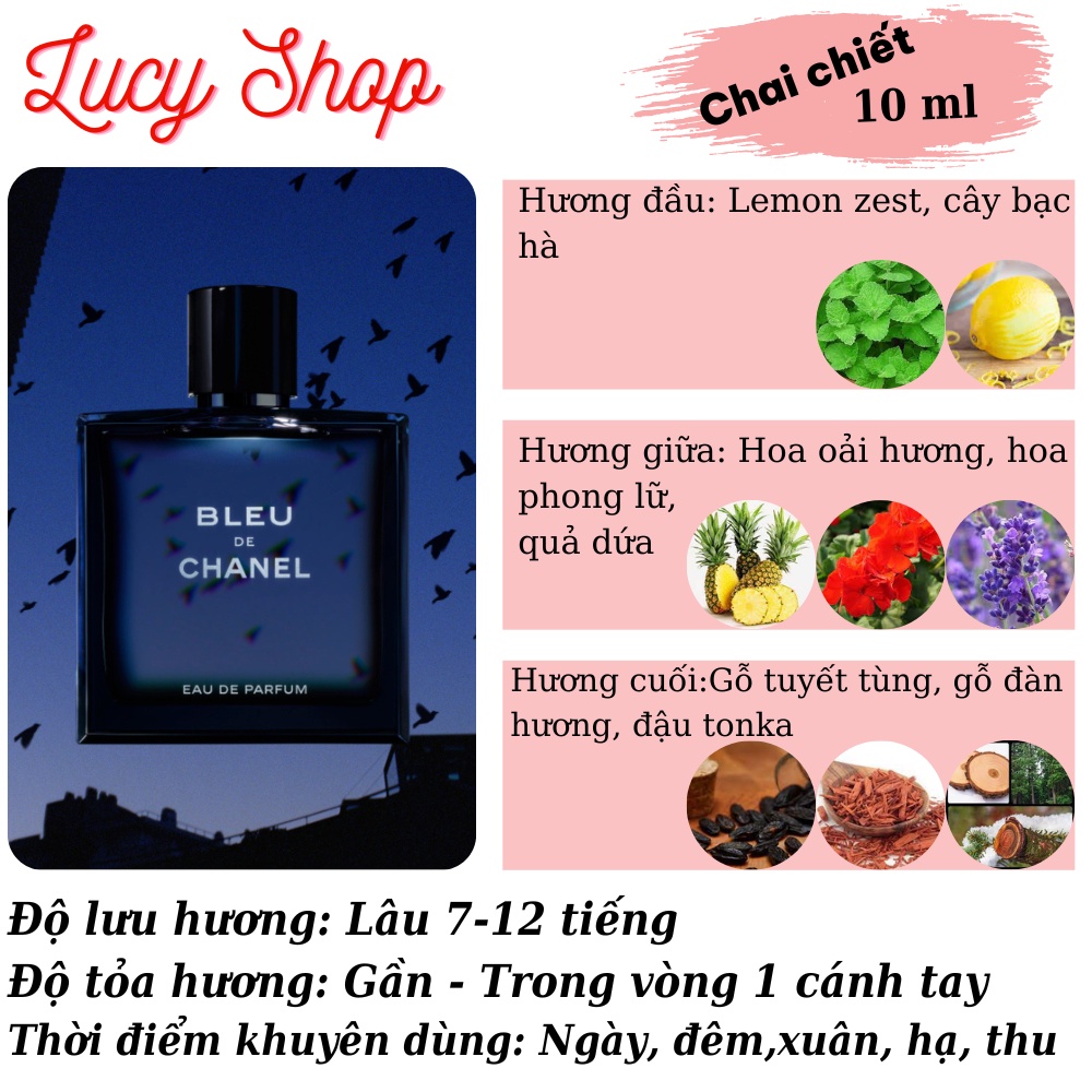 Mua Nước Hoa Chiết Nam Cao Cấp Sang Trọng Bleu De Chanel Thơm Lâu 10ml Đầy Nam Tính Cuốn Hút ...