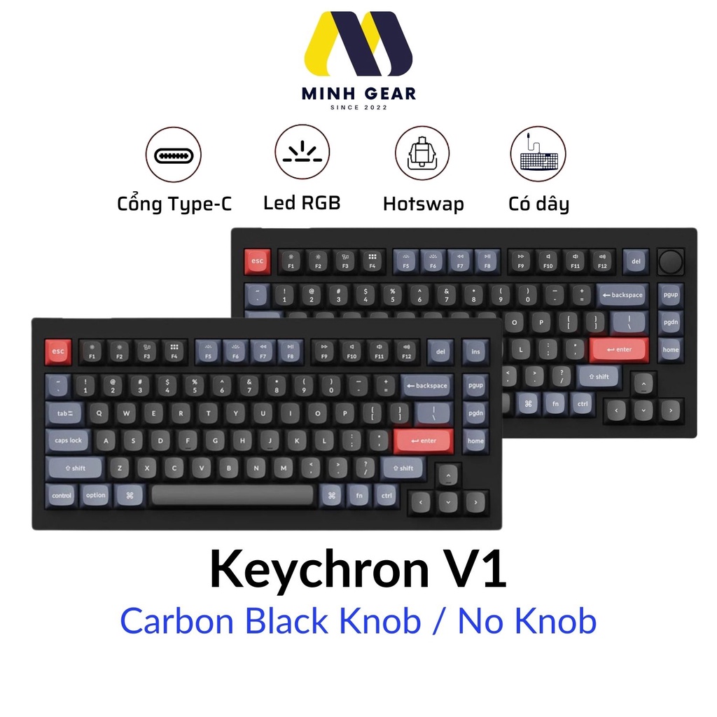 Keychron V1 Version Knob - Bàn phím cơ Custom QMK | Kit Buy