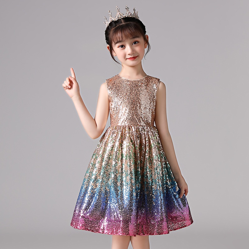 Mua Trang phục ngày thiếu nhi của trẻ em Đầm hoa công chúa Sâm panh Kim ...