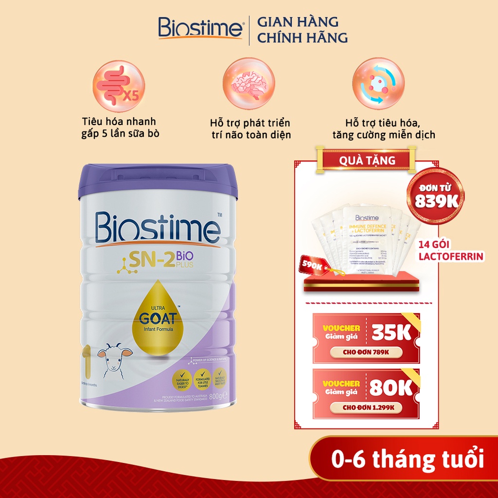 Sữa Dê Biostime Ultra Goat cải thiện tiêu hóa tăng cường hấp thu cho bé ...