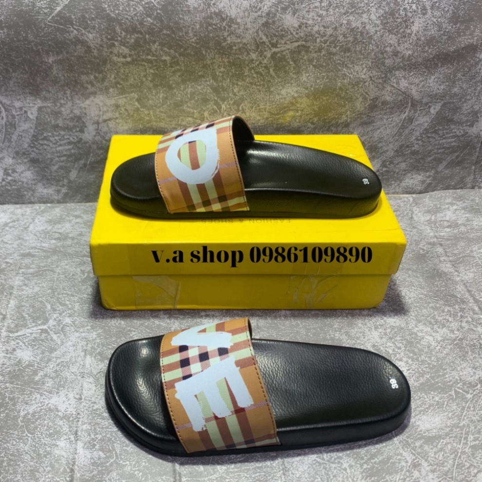 Mua Dép lê nam quai ngang BBR cao su đúc quai kẻ sọc màu be chữ LOVE đế ...