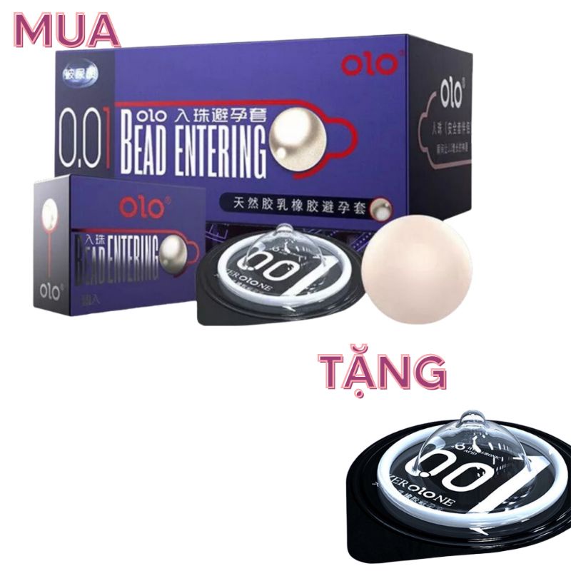 Mua Bao cao su bi lớn OLO 001 Bead Entering bi to 3cm bcs olo siêu mỏng chống xuất tinh sớm kéo ...