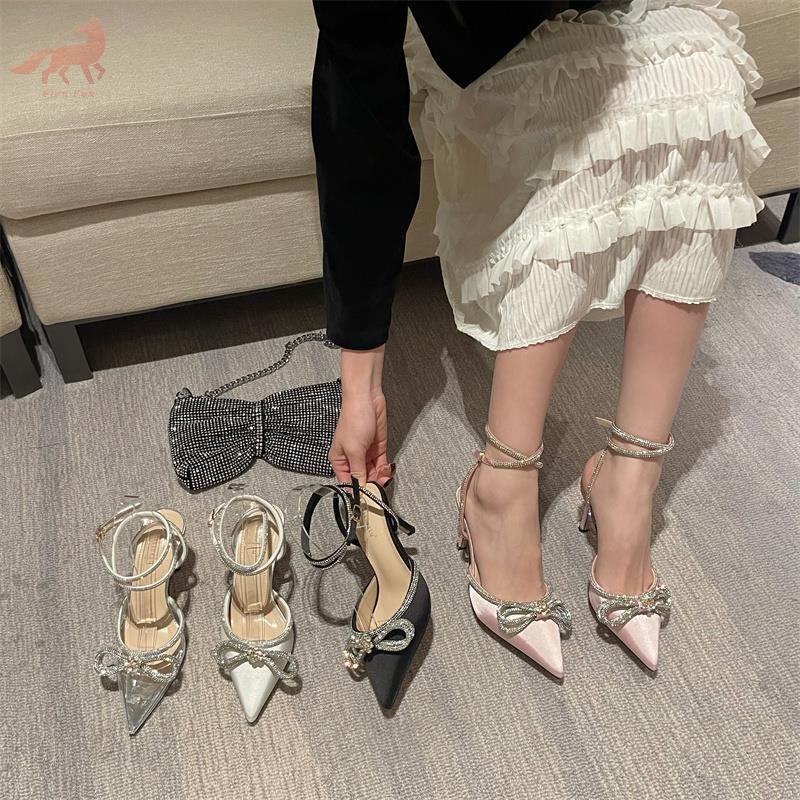 Mua (GK) Giày cao gót nữ 2023 mới mũi nhọn đính nơ gợi cảm mach giày ...