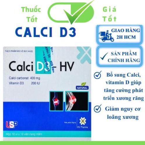 Mua CALCI D3 HV- BỔ SUNG CANXI CHO CƠ THỂ 100 VIÊN Hộp 10 vỉ x 10 viên ...
