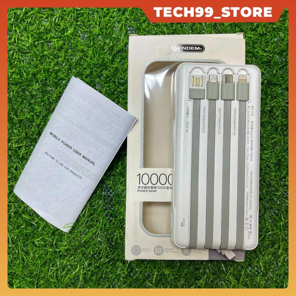 Mua Pin sạc dự phòng mầu trắng SENDEM P700 10000mah,power bank có đèn ...