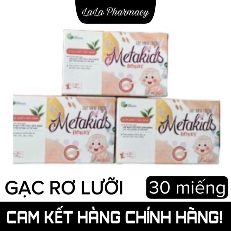 Gạc rơ lưỡi METAKIDS BOBBY chiết xuất lá hẹ giúp vệ sinh miệng hàng ngày cho bé hộp 30 gạc ...