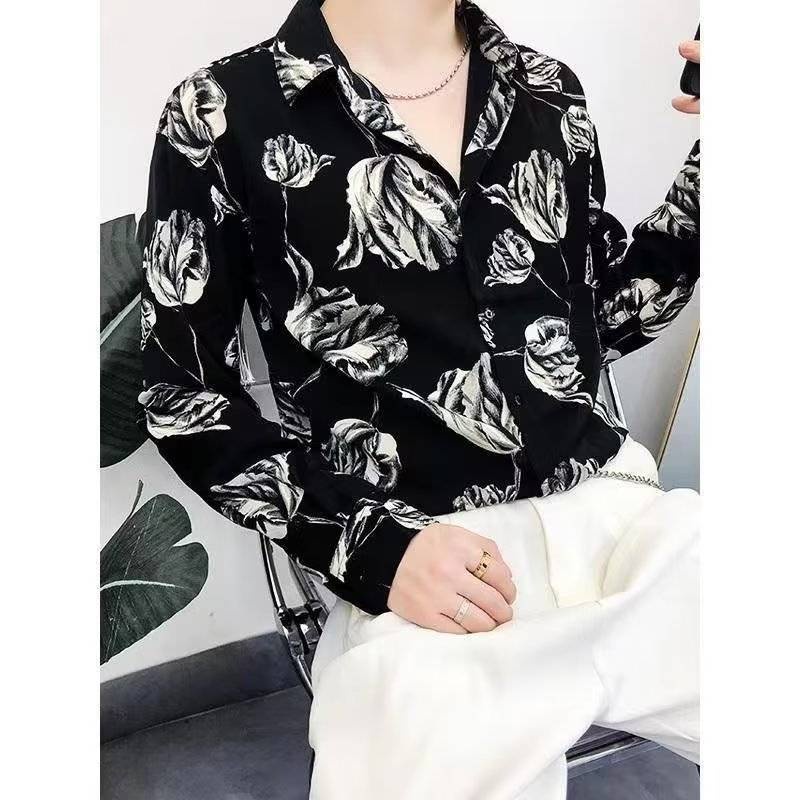 Mua Ch t L Ng cao O Ph Ng C C C C Tr Áo Sơ Mi Hoa Tay Dài Phong cách Âu Mỹ Thường Ngày Cho Nam ...