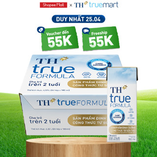 Thùng 24 hộp sản phẩm dinh dưỡng công thức sữa tươi TH True Formula 180ml (180ml x 24) giá tốt ...