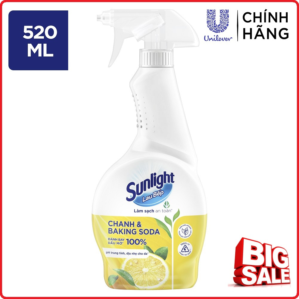 Nước lau bếp Sunlight Chanh & Baking soda|Phiên bản nâng cấp từ Cif ...