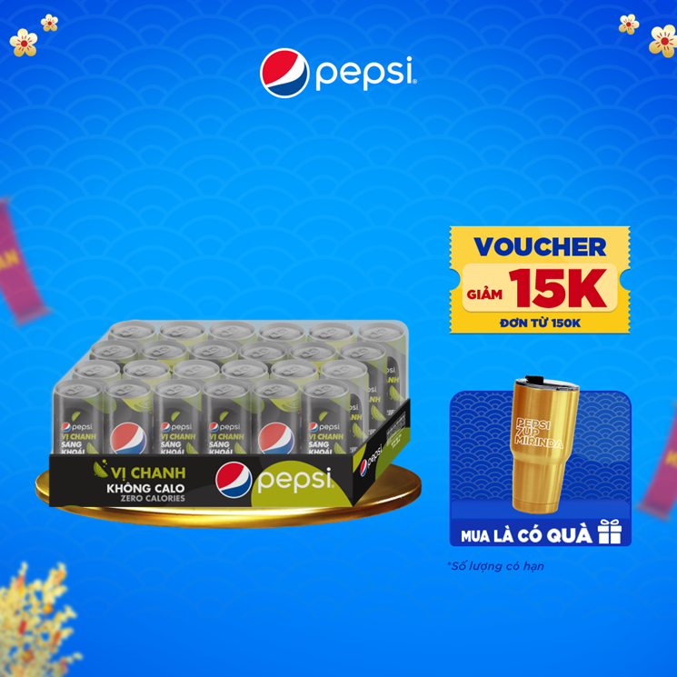 Thùng 24 Lon Nước Uống Có Gaz Pepsi Vị Chanh Không Calo (320ml/Lon) | Shopee Việt Nam