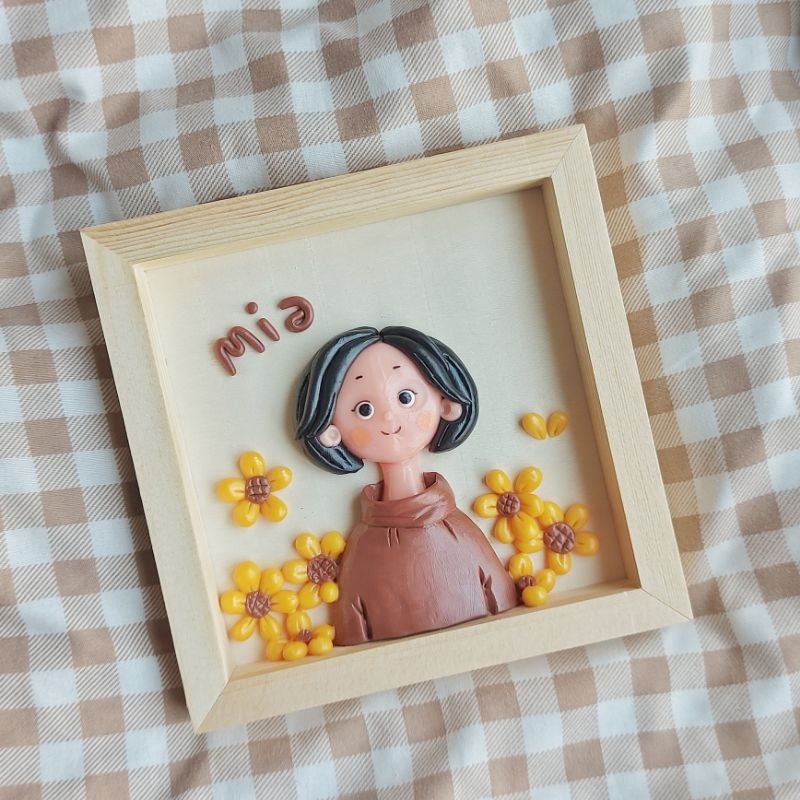 Mua Khung ảnh gỗ chibi đất sét làm theo yêu cầu trang trí nhà cửa giá ...