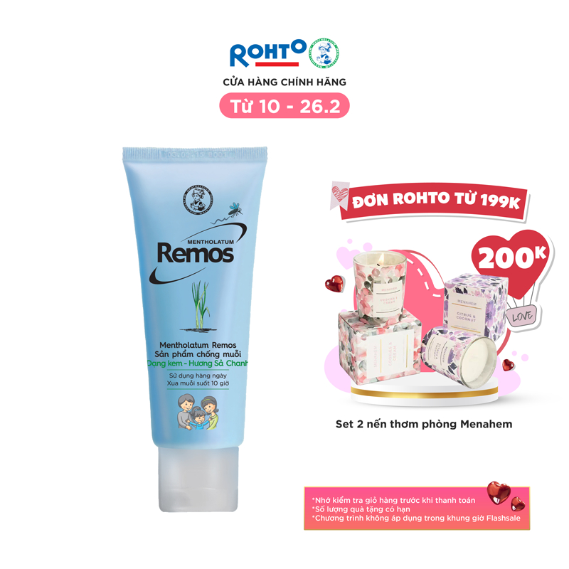 Kem chống muỗi Rohto Metholatum Remos Hương Sả Chanh 70g | Shopee Việt Nam