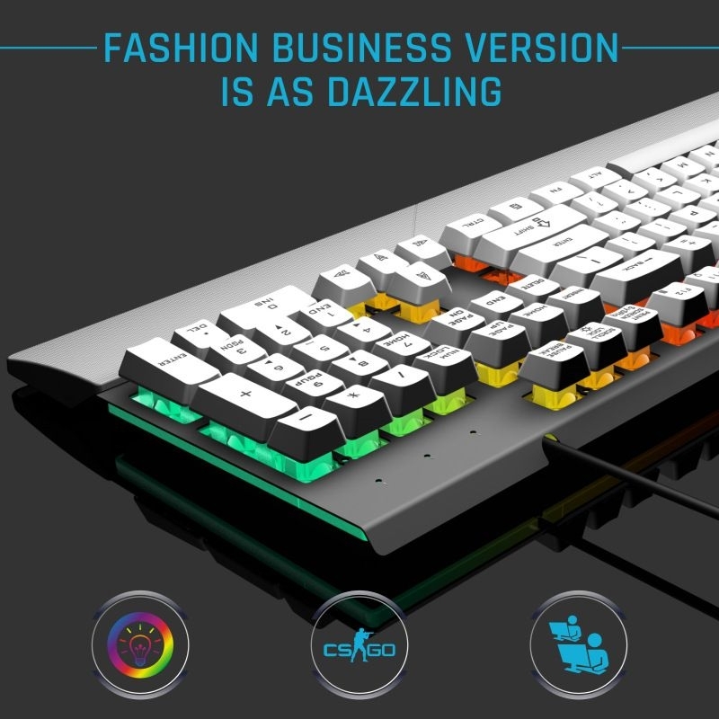 Mua Bàn phím LED giả cơ chống ồn siêu êm GK60, led 7 màu, có kê tay giá ...