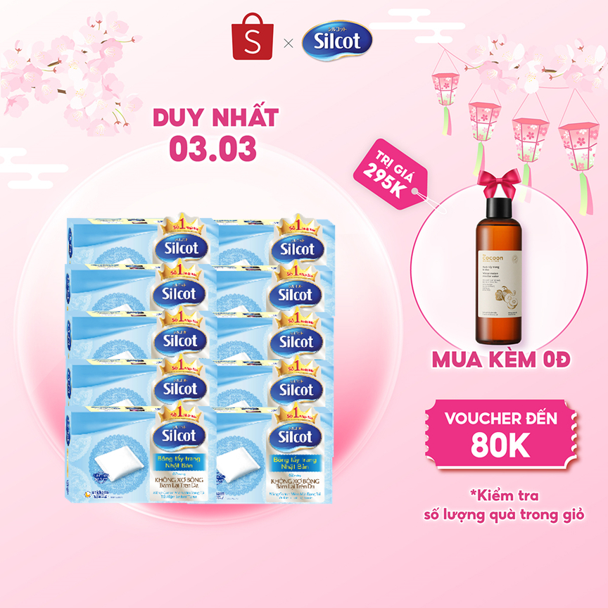 Bộ 10 hộp Bông trang điểm (bông tẩy trang) Silcot 82 miếng/hộp | Shopee ...