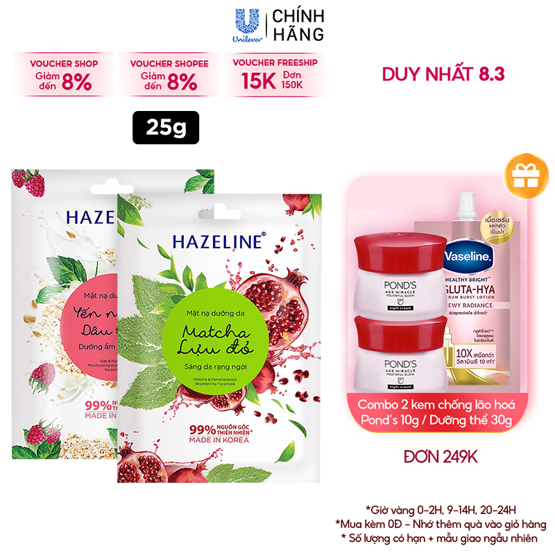 Mặt nạ dưỡng da Hazeline 20gr | Shopee Việt Nam
