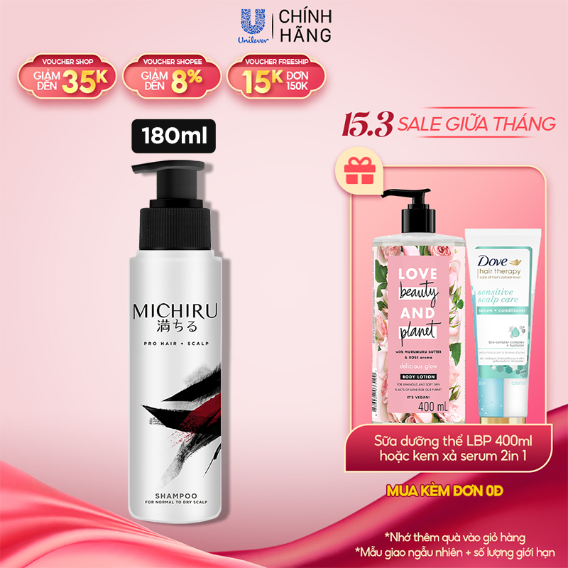 Dầu gội Michiru ngăn ngừa rụng tóc cho da đầu khô, nội địa Nhật, dưỡng ...