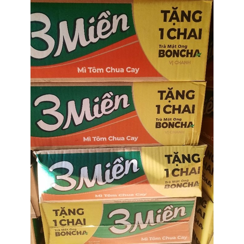 Mua Mì 3 miền tôm chua cay thùng 30 gói x 65g( tặng 1 chai nước ngọt ...