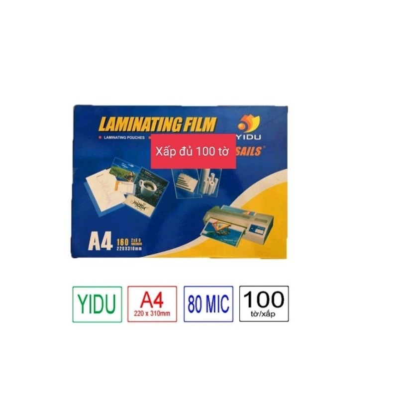 Mua Giấy ép Plastic A3, A4, A5 Laminating Film - 80mic xấp 100 tờ, chất liệu nhựa, bảo vệ giấy ...