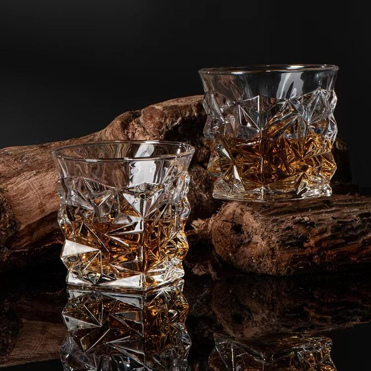 Mua Ly rock thủy tinh cao cấp, Cốc thủy tinh uong ruou họa tiết vân đá ...