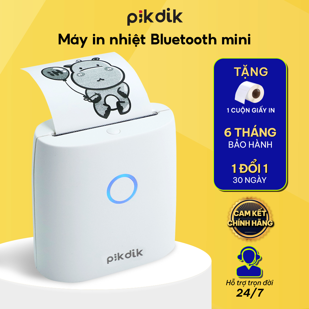 Mua Máy in nhiệt mini cầm tay bluetooth PikDik, in ảnh, nhãn dán, thời ...
