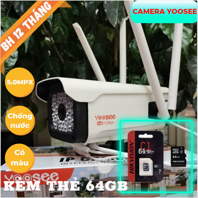 BH 1 ĐỔI 1 Camera yoosee ngoài trời thân xoay 36 LED siêu chống nước ...