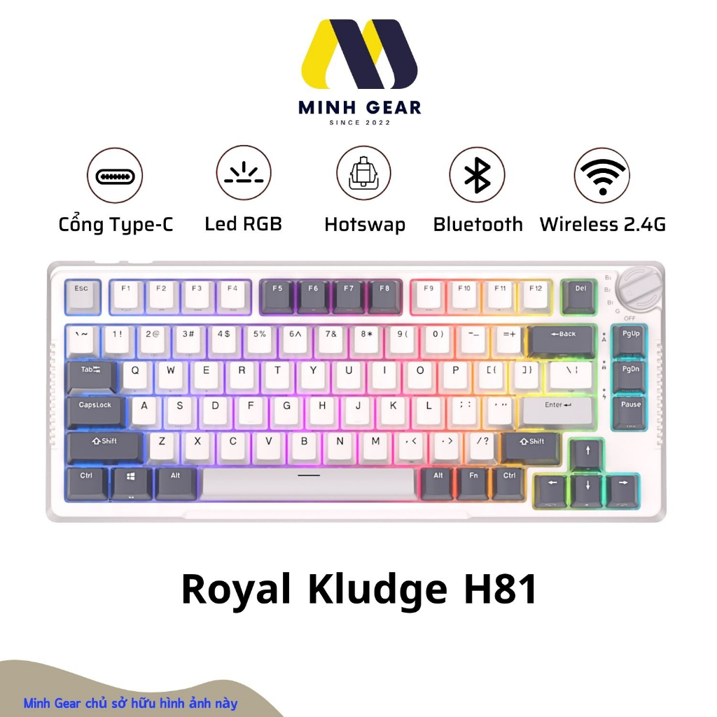 Mua RK H81 RGB - Bàn phím cơ Royal Kludge 3 chế độ Bluetooth 5.0 ...