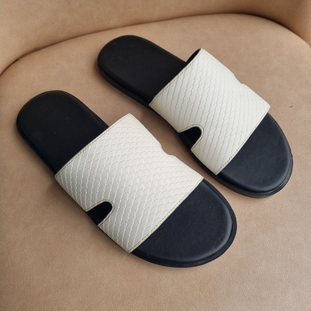 Mua Dép Da Nam Franky Snake Slippers - Grey Vân Da Rắn Thiết Kế Cá Tính ...