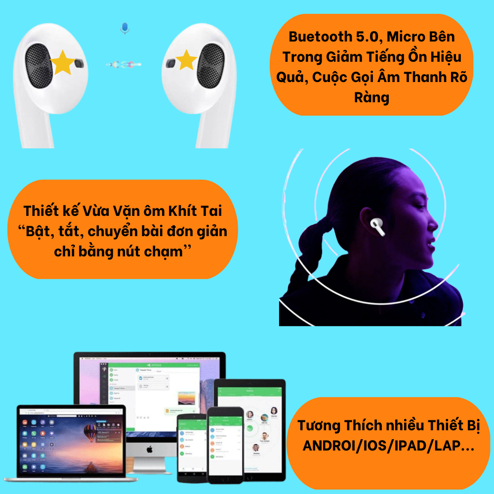Mua Tai nghe Bluetooth AlP3 Không Dây Pin Trâu, Full Chức Năng, Định Vị ...