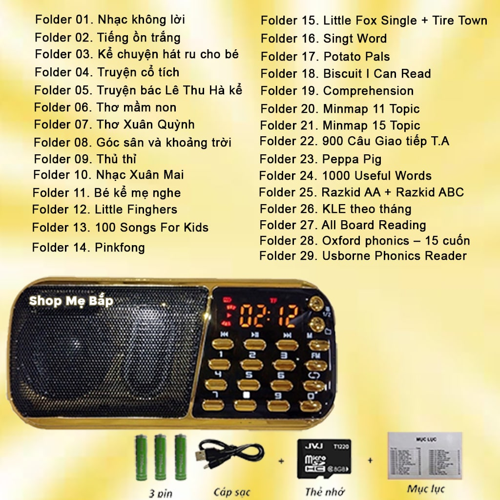 Mua Loa Lá Bồ Đề kèm thẻ nhớ 8GB, Loa Tắm Ngôn Ngữ, Loa Nghe Tiếng Anh ...